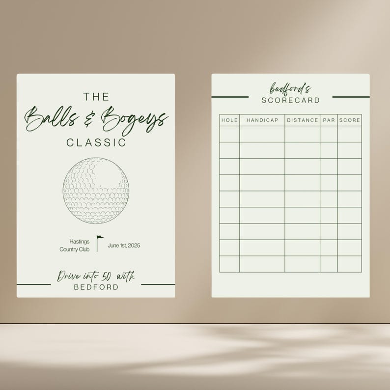 Custom Golf Scorecards Template: Bachelor Party, Tournaments (digital ...