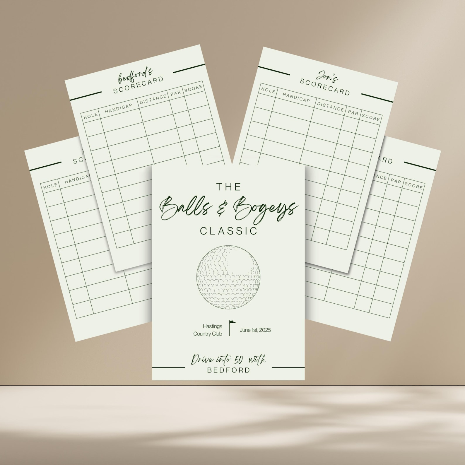 Custom Golf Scorecards Template: Bachelor Party, Tournaments (digital ...