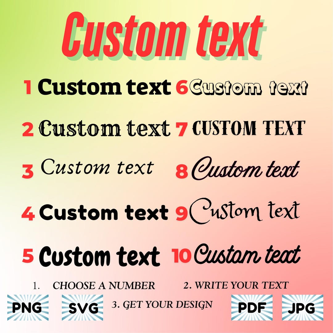 Custom Name Svg, Custom Text Svg, Personalized Text PNG, Create Custom ...