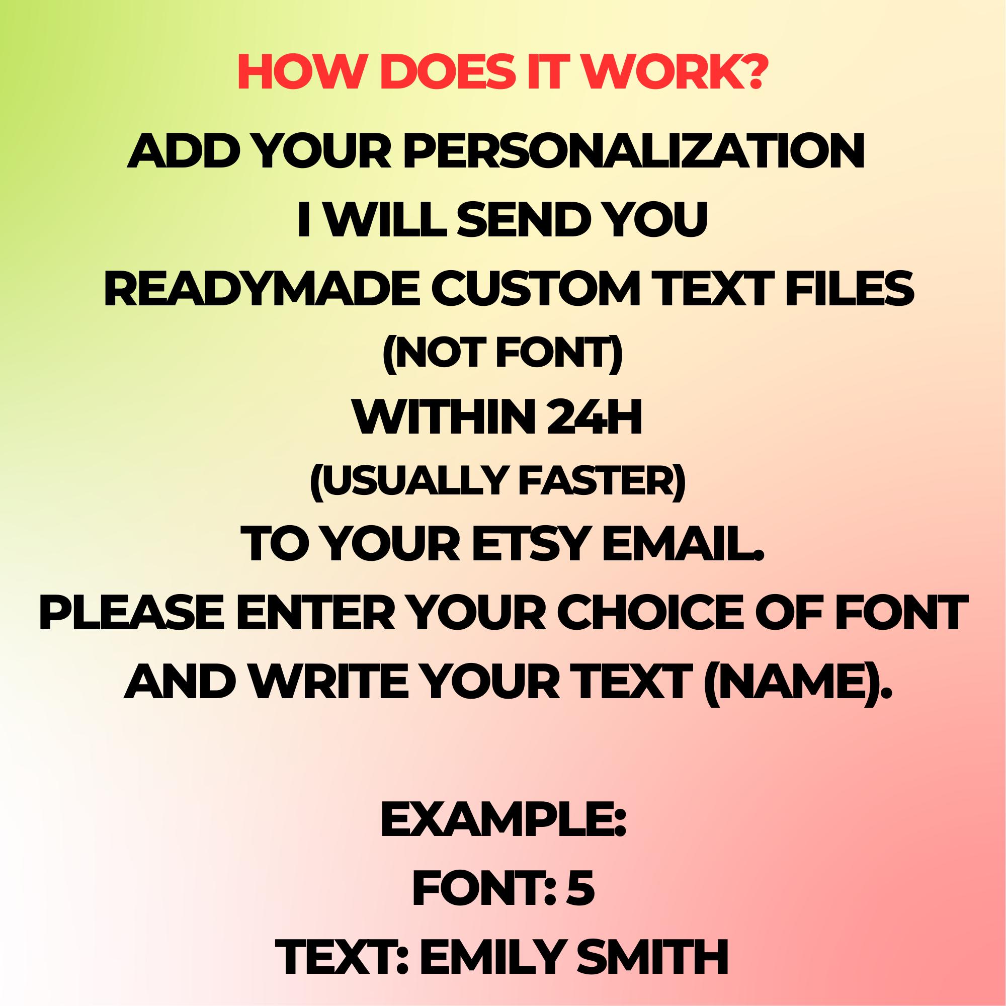 Custom Name Svg, Custom Text Svg, Personalized Text PNG, Create Custom ...