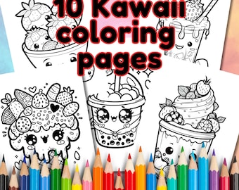 Kawaii Coloring Book | 150 Pages | Cute Coloring Pages | for Kids and ...