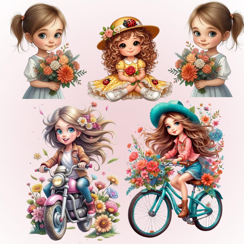 Watercolor Fashion Girl Clipart Bundle – 44 PNG Illustrations (digital ...