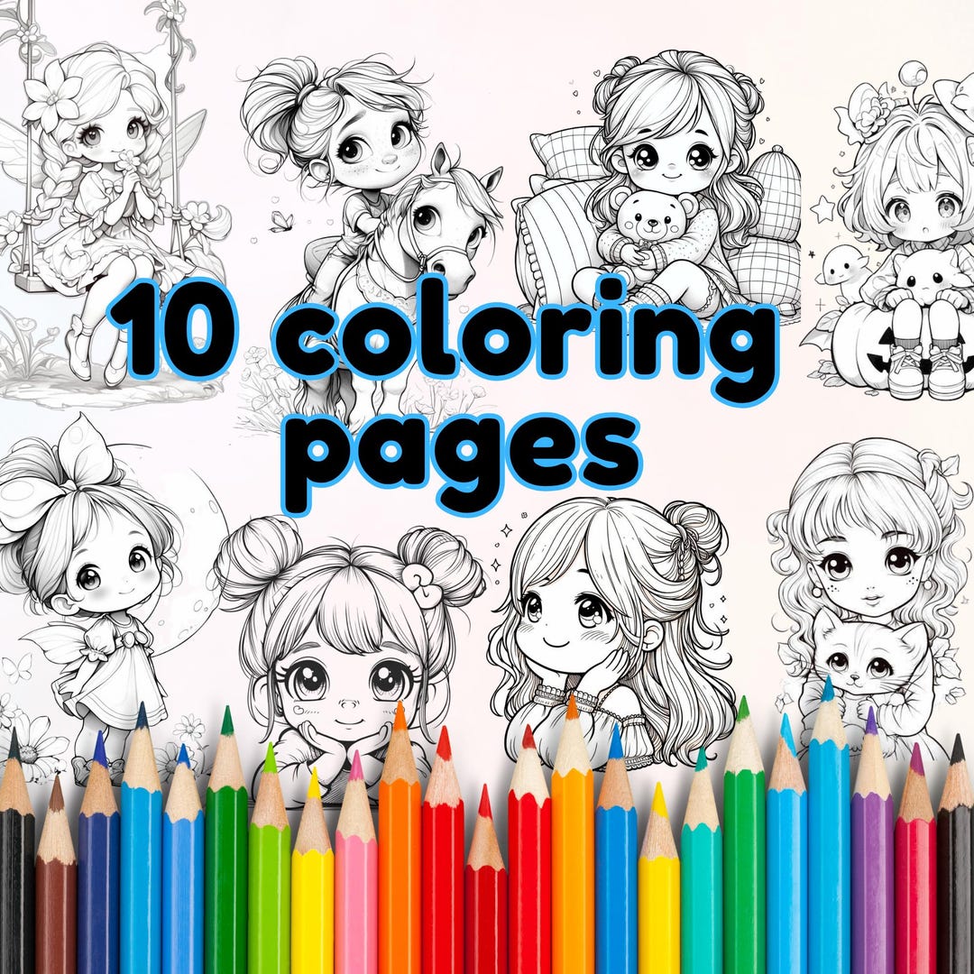 Coloring Book for Kids – 10 Cute Printable Pages | Digital Download Fun ...