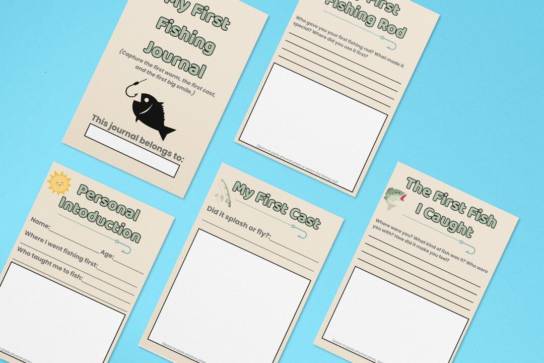 Kids Fishing Journal Printable | First Catch Memory Book, Milestone Log ...