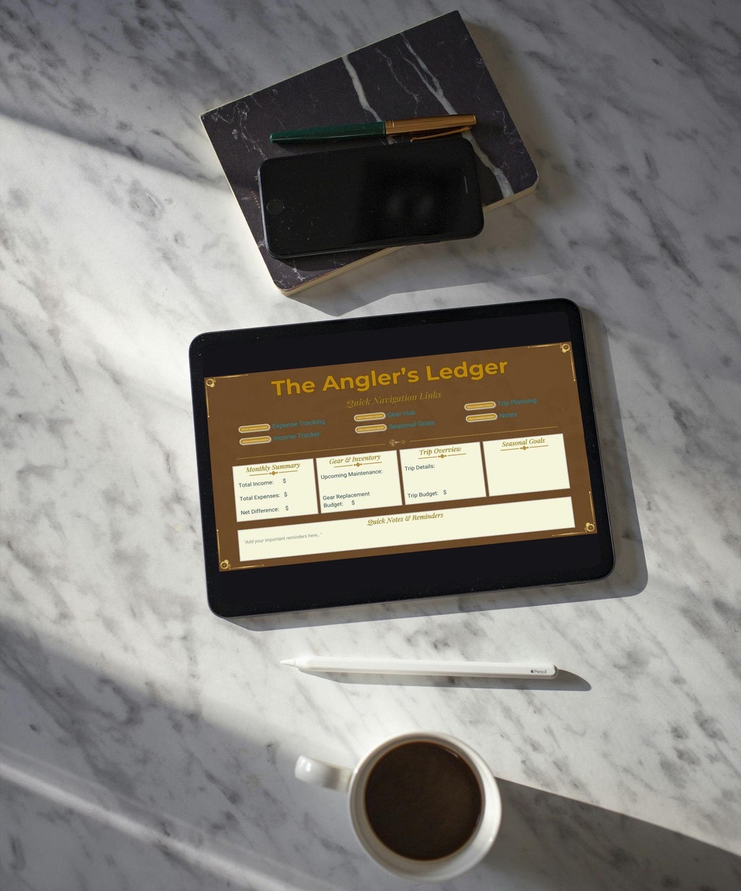The Angler's Ledger: Steampunk Fishing Planner Budget Tracker Trip ...