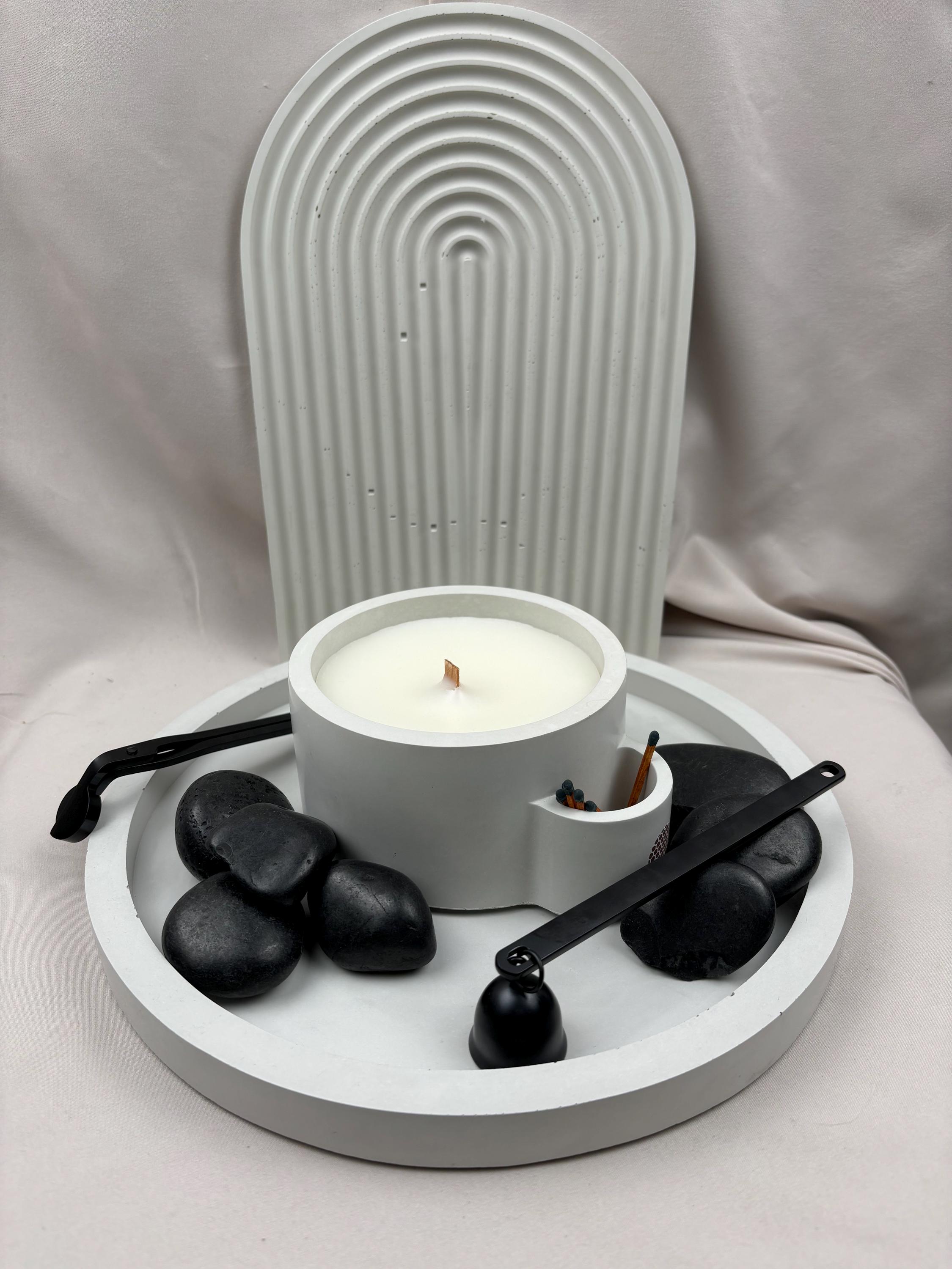 Cement Candle/match Holder Combination - Etsy