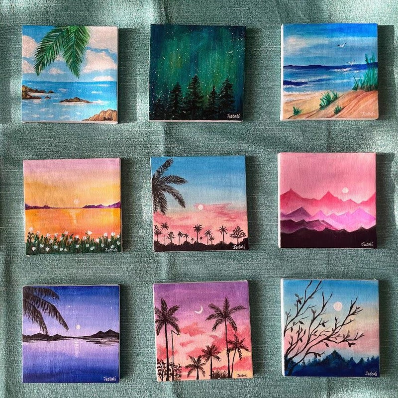 Mini Canvas Painting - Etsy
