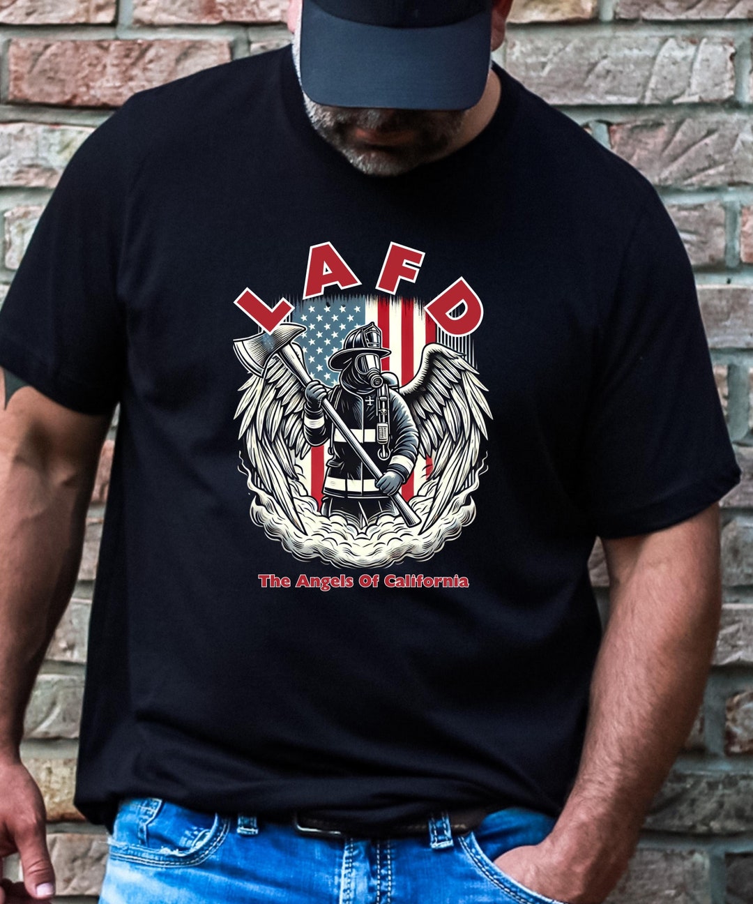 LAFD Oversized Tee: Casual Comfort for Firefighter Fans, Vintage Style ...