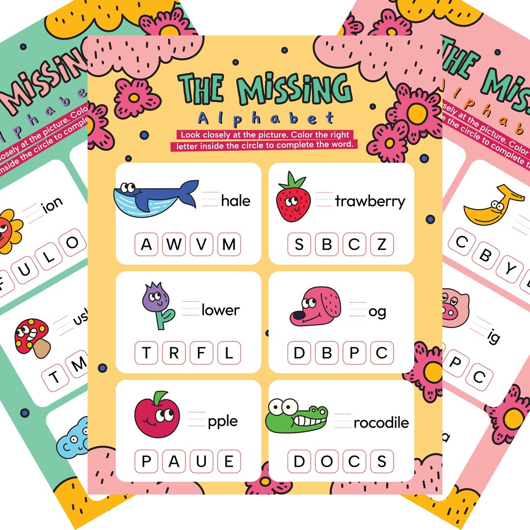 The Missing Alphabet Printable Worksheets, an Engaging Learning ...
