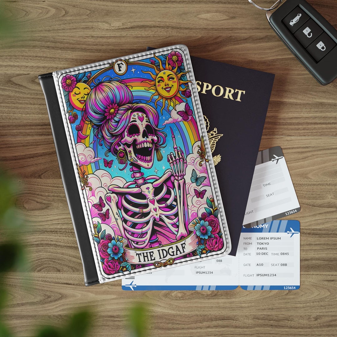 FUNNY Tarot Card the IDGAF Passport Cover Vegan Passport Case Gothic ...