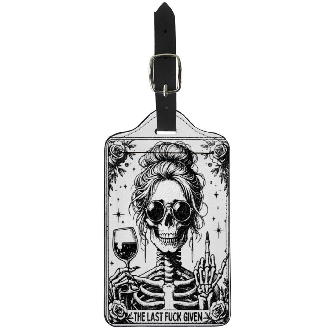 Goth Skeleton Luggage Tag: Tarot Card Travel Tag - Etsy