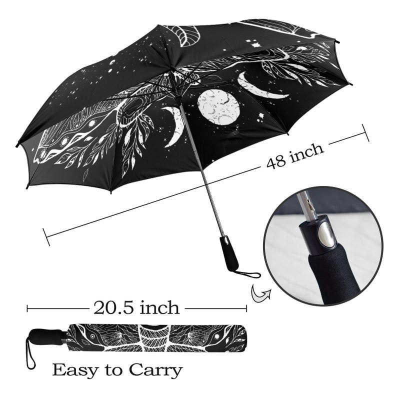 Gothic Moth Moon Phase Umbrella: Witchy Cosplay Accessory - Etsy