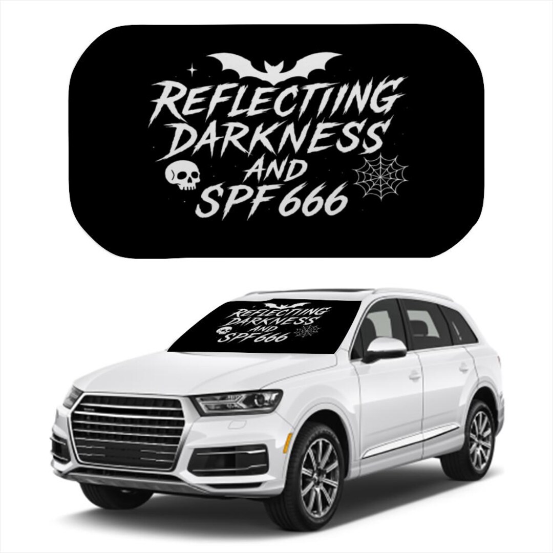 Funny Goth Car Sunshade, Reflecting Darkness SPF 666, Vampire Witchy ...