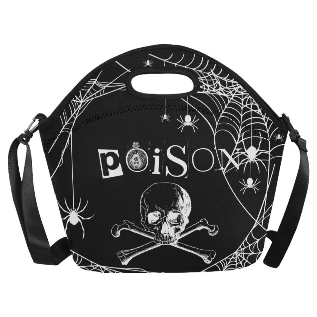 Goth Poison Skull Spider Web Lunch Bag Lunch Bag / FE Gift, Travel ...