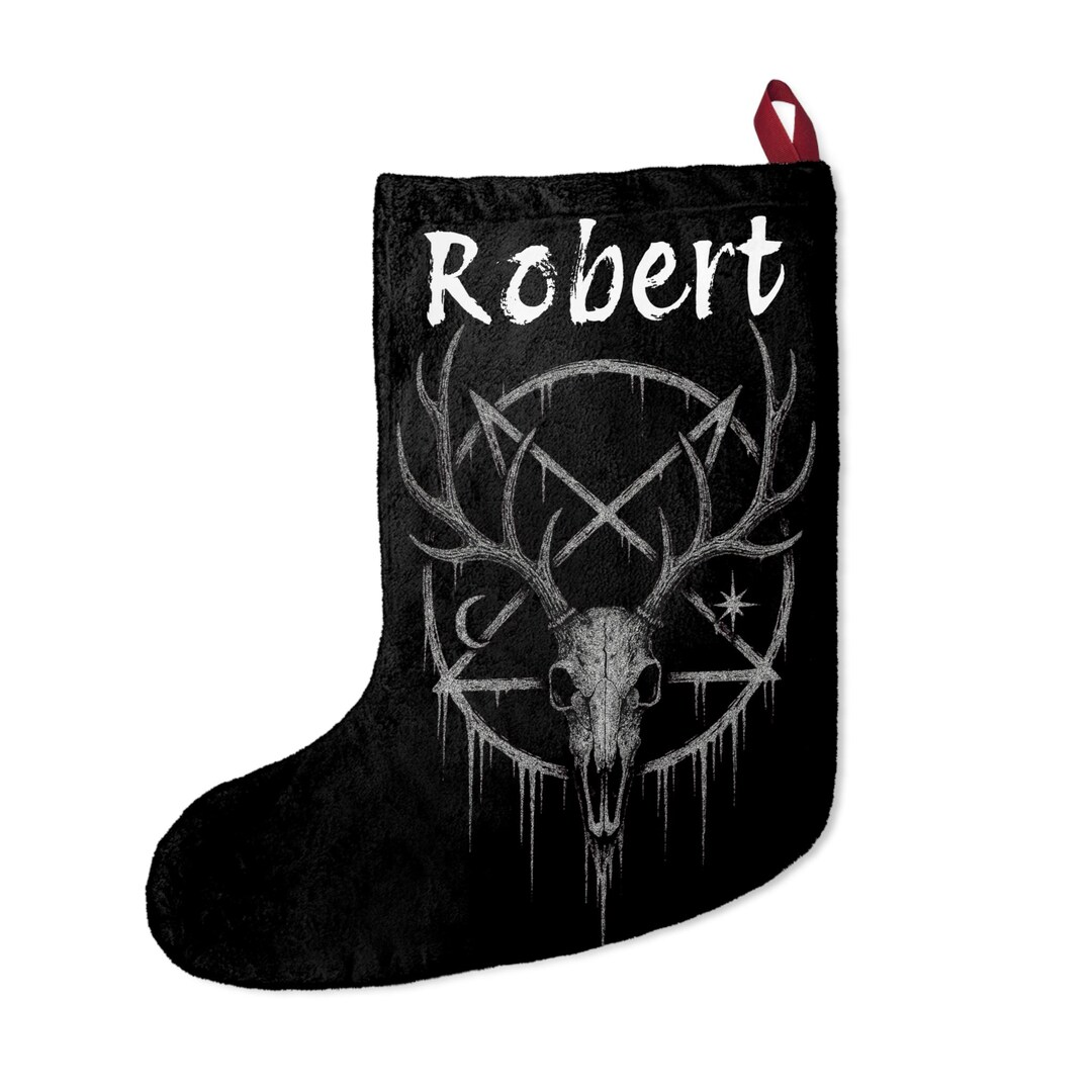 Personalized Gothic Christmas Stocking, Ram Skull Holiday Decor - Etsy