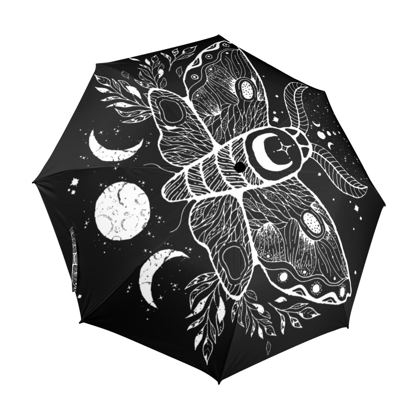 Gothic Umbrella - Mystic Witchcraft Moth Mushroom Moon Phases Phase ...