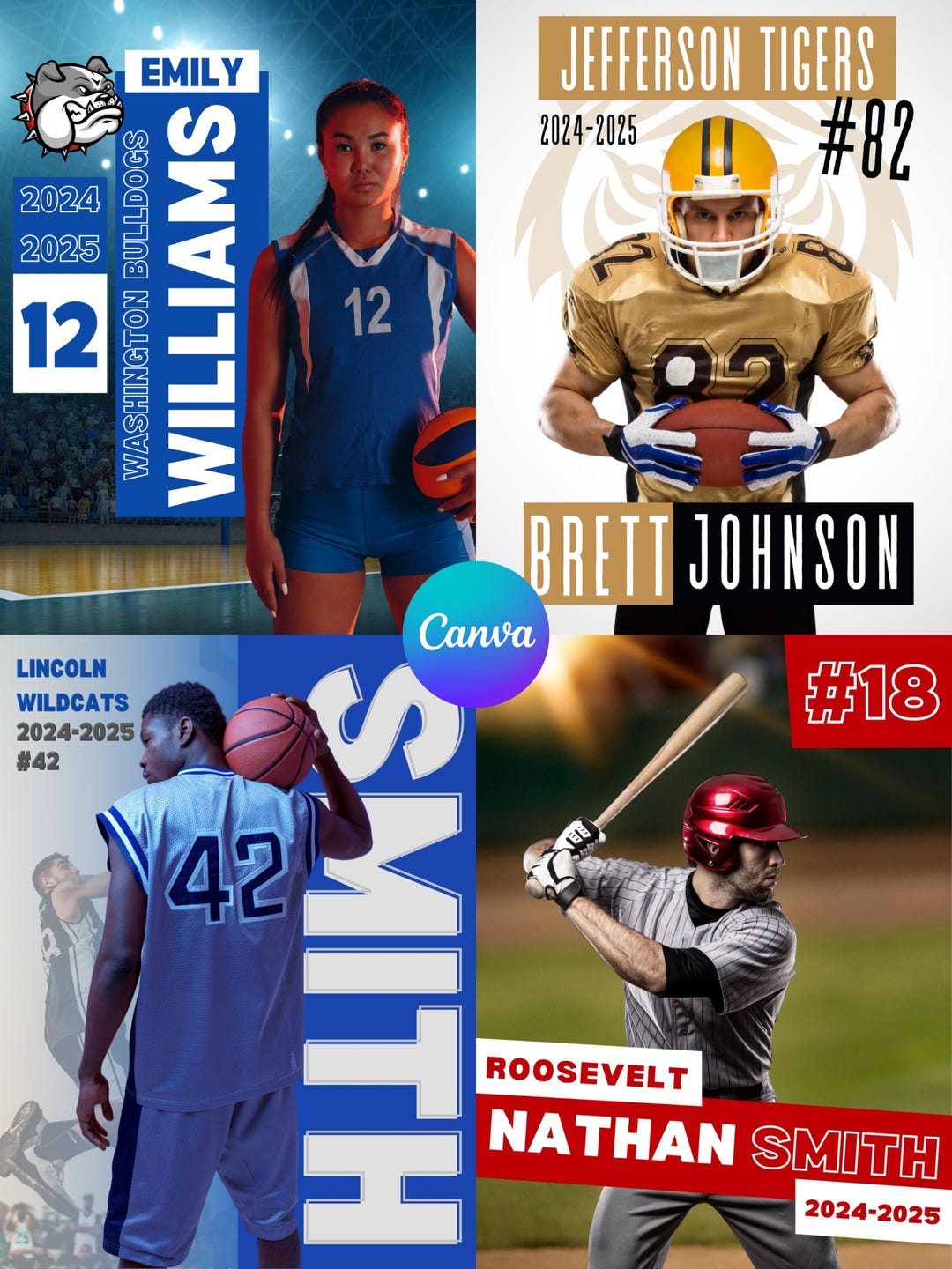 4 Custom Canva Template Bundle Design Custom Posters, Senior Banners ...