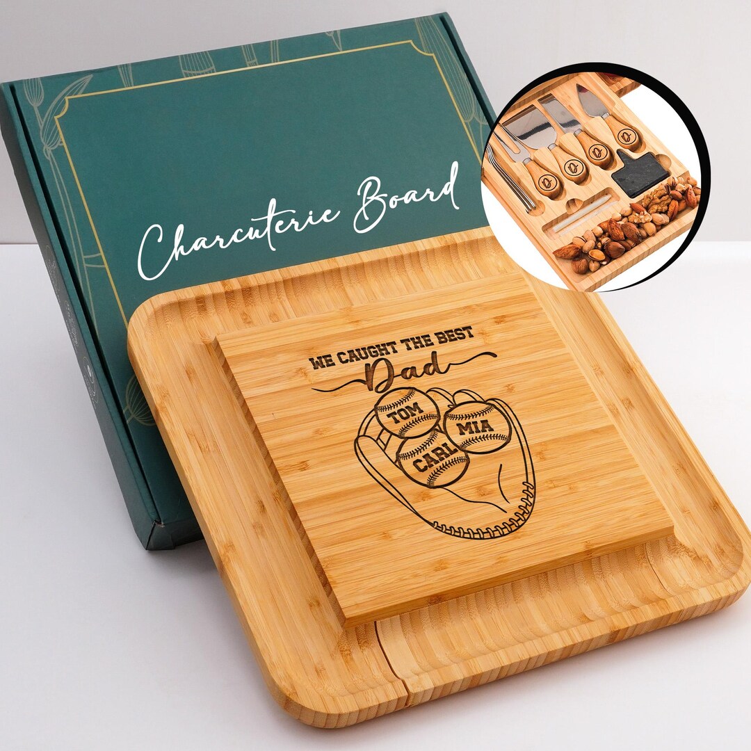 Baseball Glove Charcuterie Board, Custom Name in Glove Design, Unique ...