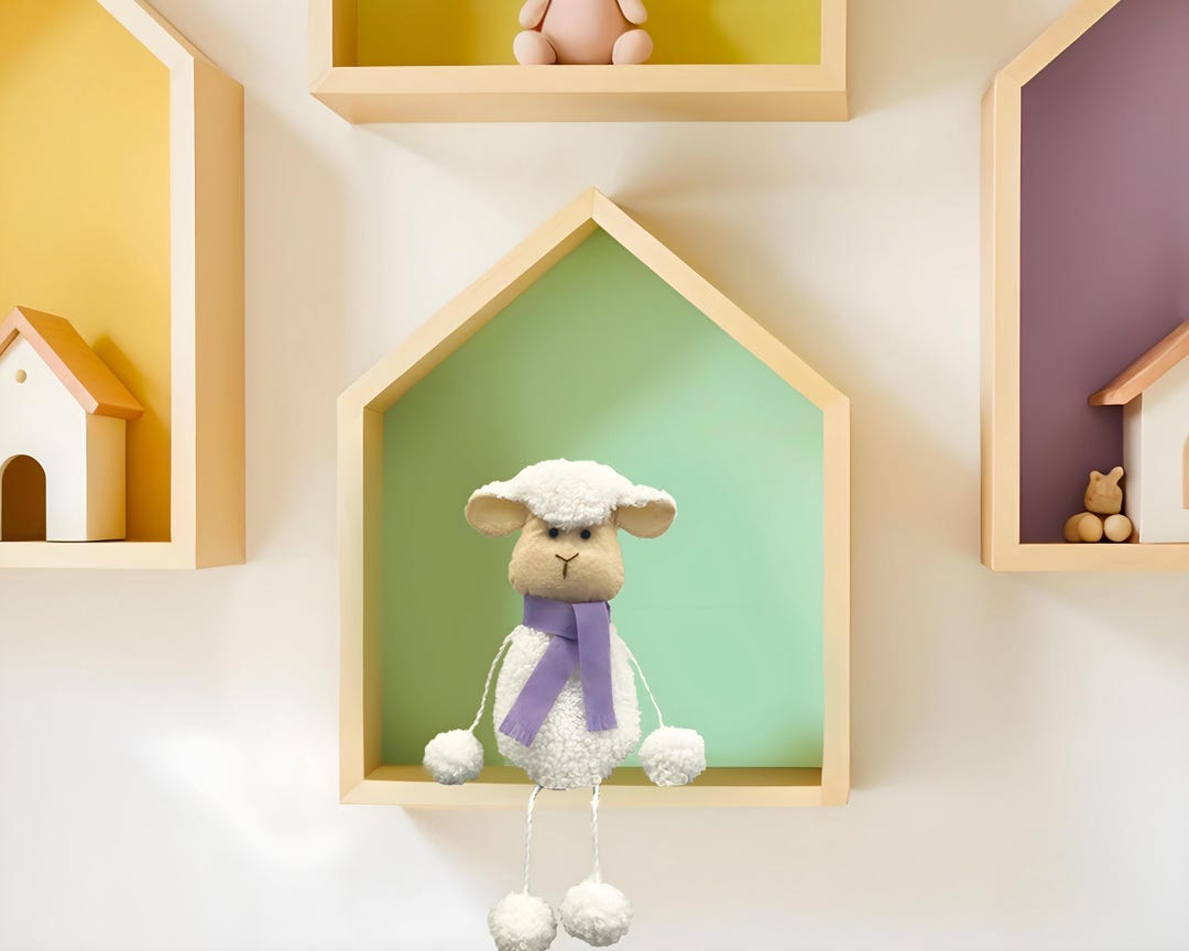 Soft Plush Lamb Nursery Decor – Adorable Hanging Sheep With Scarf ...