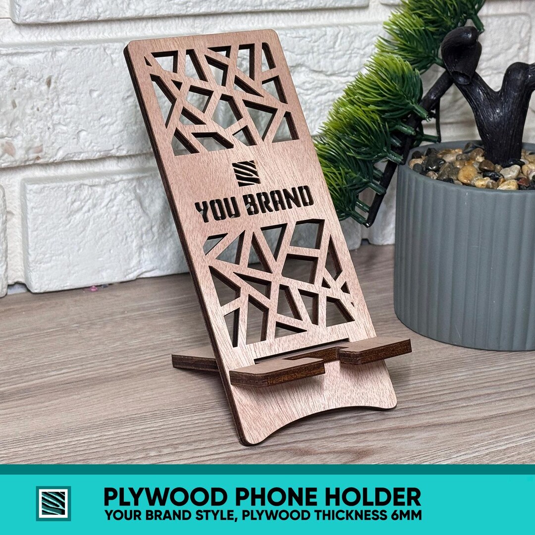 Your Brand Phone Stands, Laser Cut Wood Phone Holder, You Logo Phone ...