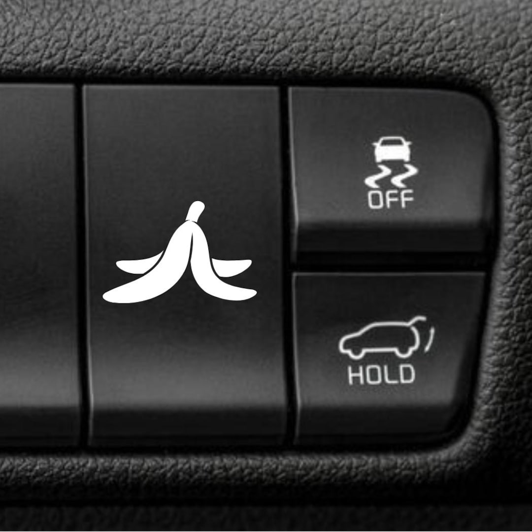 Banana Peel Button Sticker, Fits Blank Car Buttons, Car Decals, Car ...