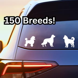 Dog Silhouette Car Decal, 150 BREEDS to Choose From! Dog Car Window ...
