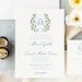 Dusty Blue Classic Monogram Crest Wedding Invitation Suite, Elegant ...
