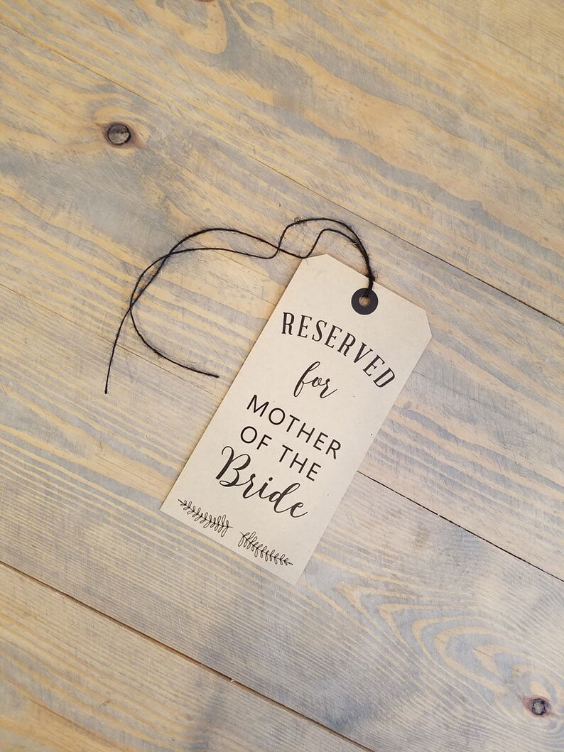Simple Reserved Chair Tag for Wedding or Shower Personalized - Etsy