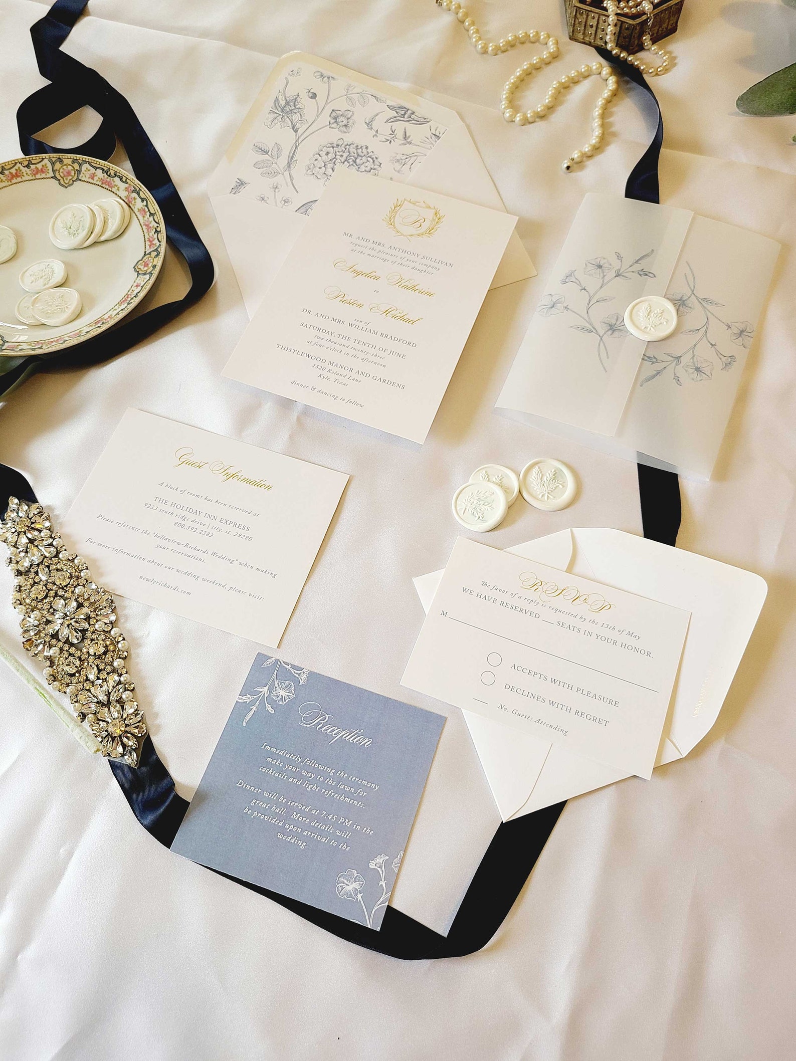 Vellum Wedding Invitation Vellum Jacket With French Blue - Etsy