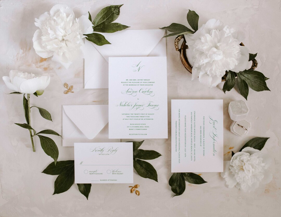 Traditional Wedding Invitation Suite With Vellum Wrap and Wax Seal ...