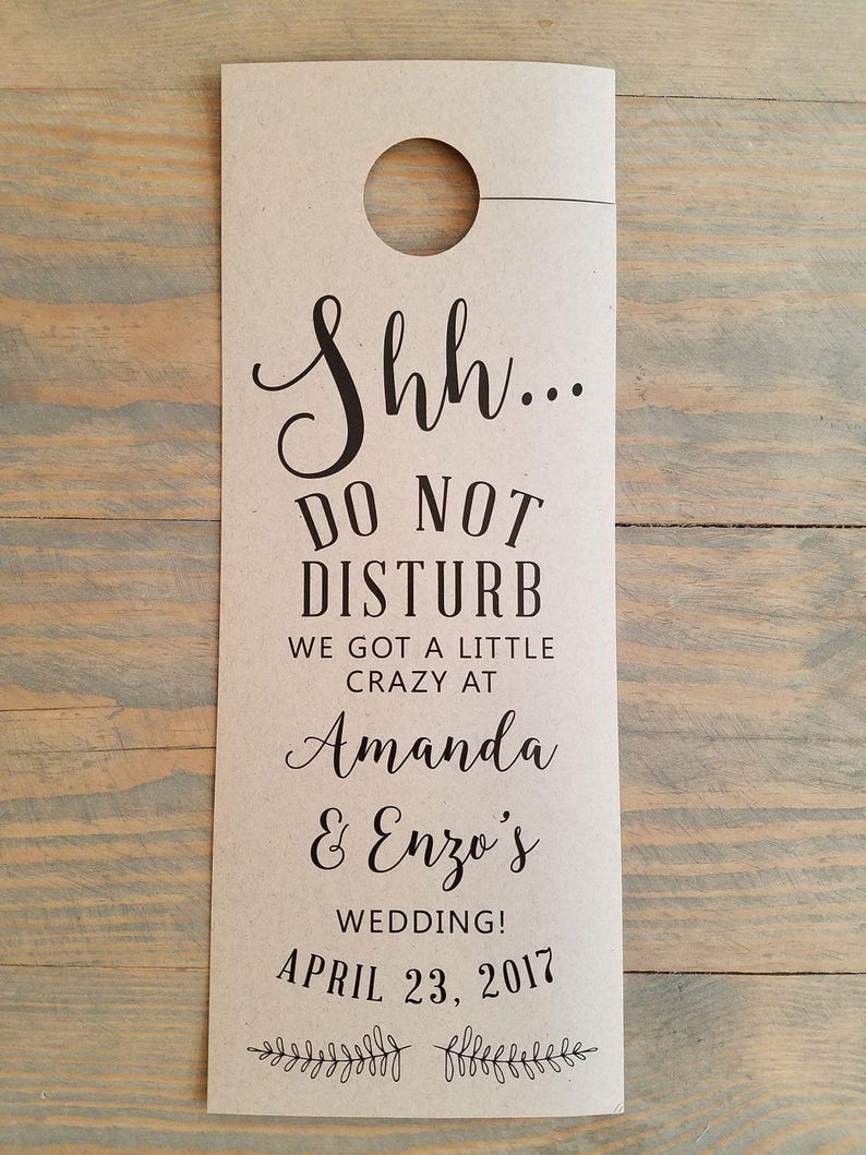 Do Not Disturb Wedding Door Hangers Wedding Itinerary Etsy
