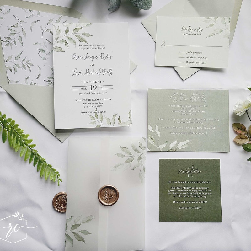 Sage Wedding Invitation - Etsy