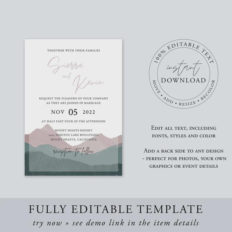 Pink Lingerie Bridal Shower Invitation Template, Printable Bridal ...