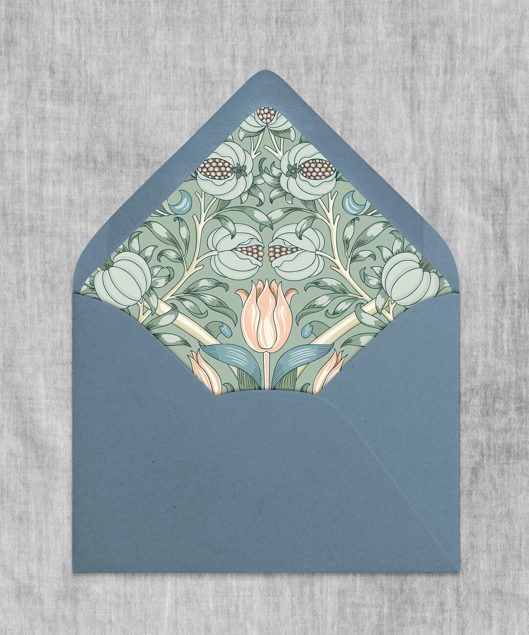 Wedding Envelope Liner, Vintage Floral, Lined Wedding Invitation ...