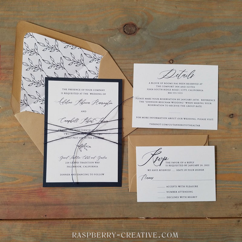 Twine Wedding Invitations - Etsy