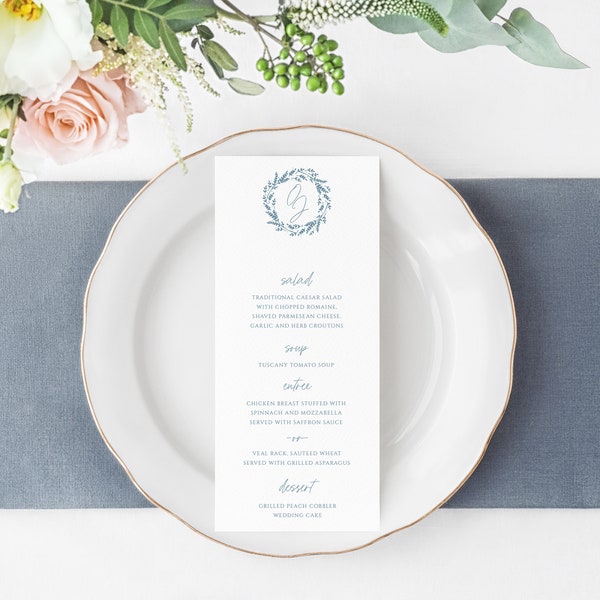 Wedding Menu Cards - Etsy