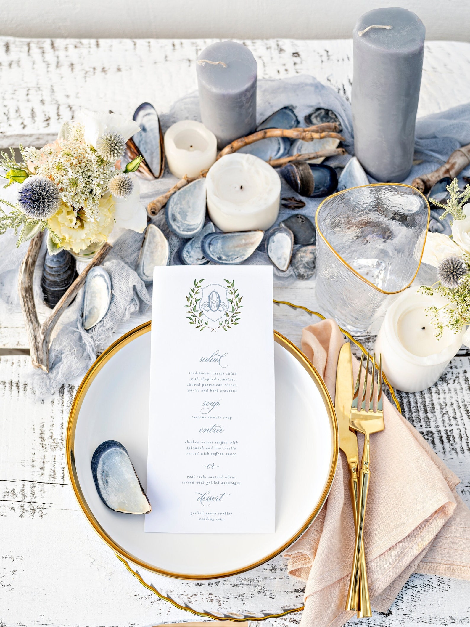 Elegant Wedding Menu Card, Professionally Printed, Personalized Wedding ...