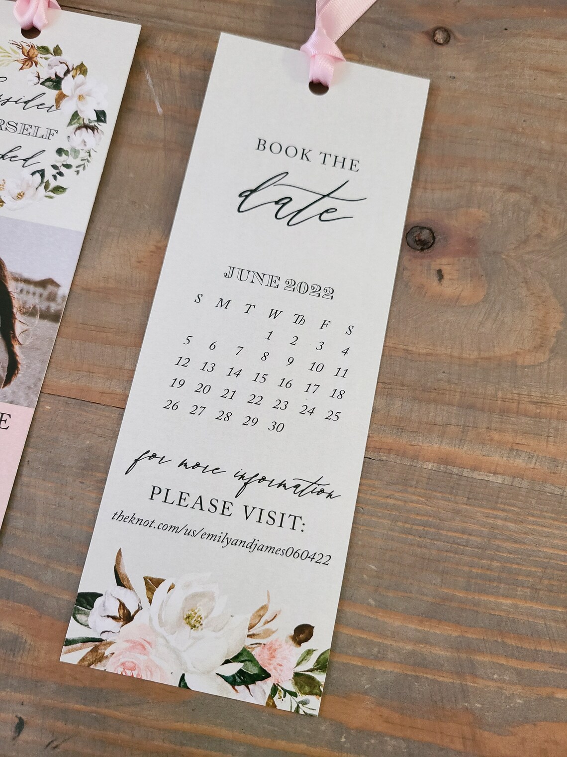 Save the Date Bookmark Bookmark Save the Date magnolia save | Etsy