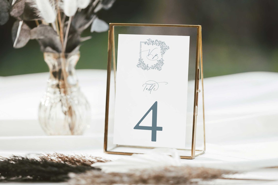 Classic Monogram Crest Wedding Table Numbers, Reception Table ...