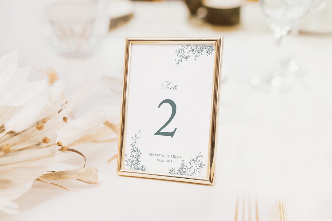 Classic Monogram Crest Wedding Table Numbers, Pheobe Collection ...