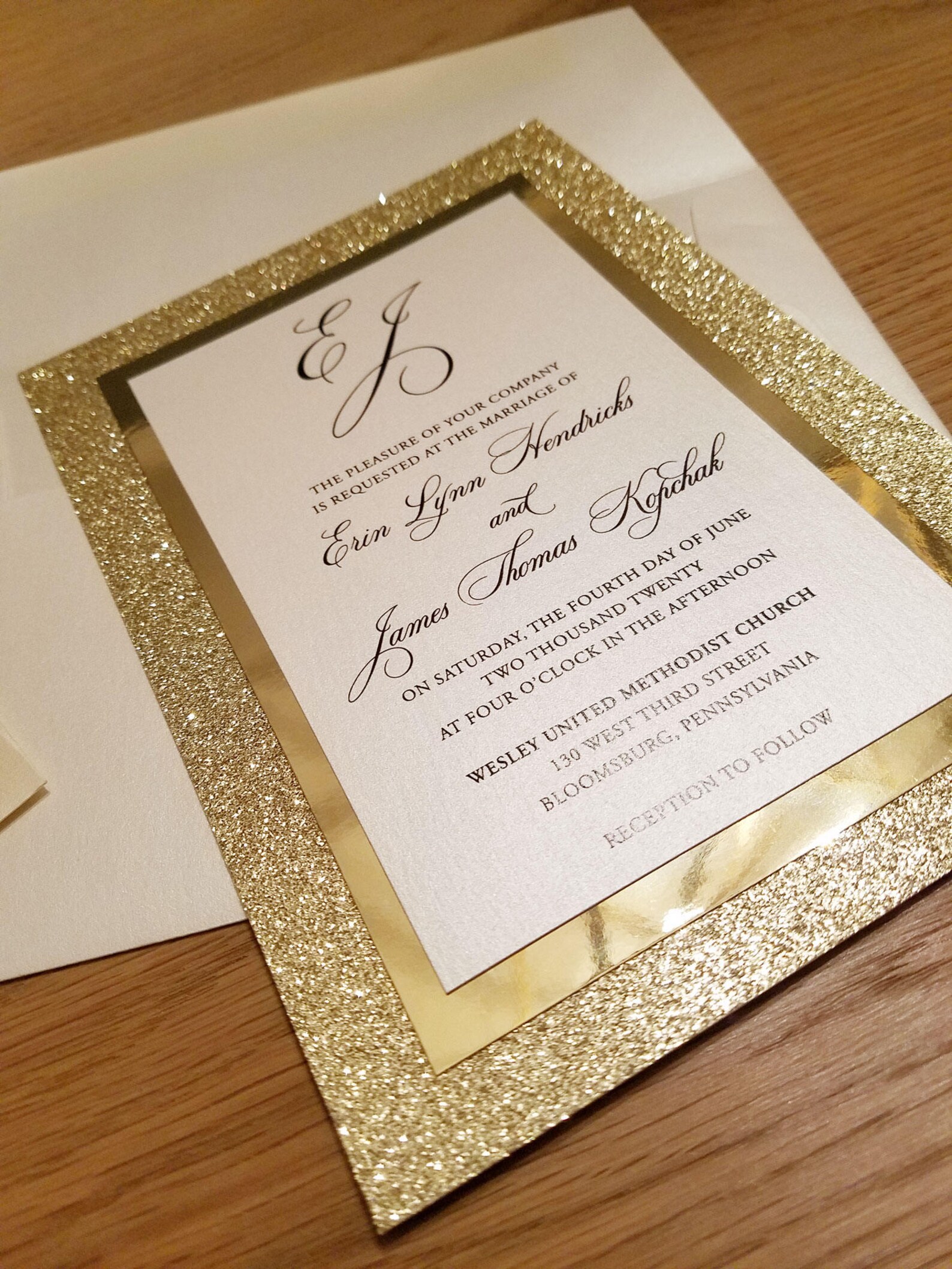 Gold Glitter Wedding Invitation Glitter Wedding Invitation - Etsy
