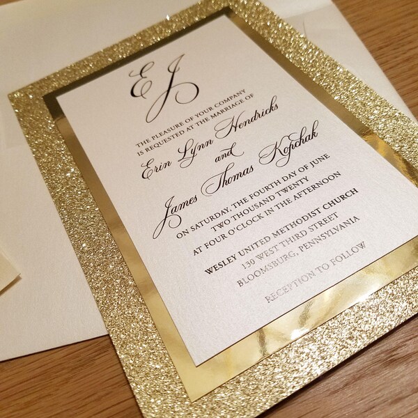Glitter Invitation - Etsy