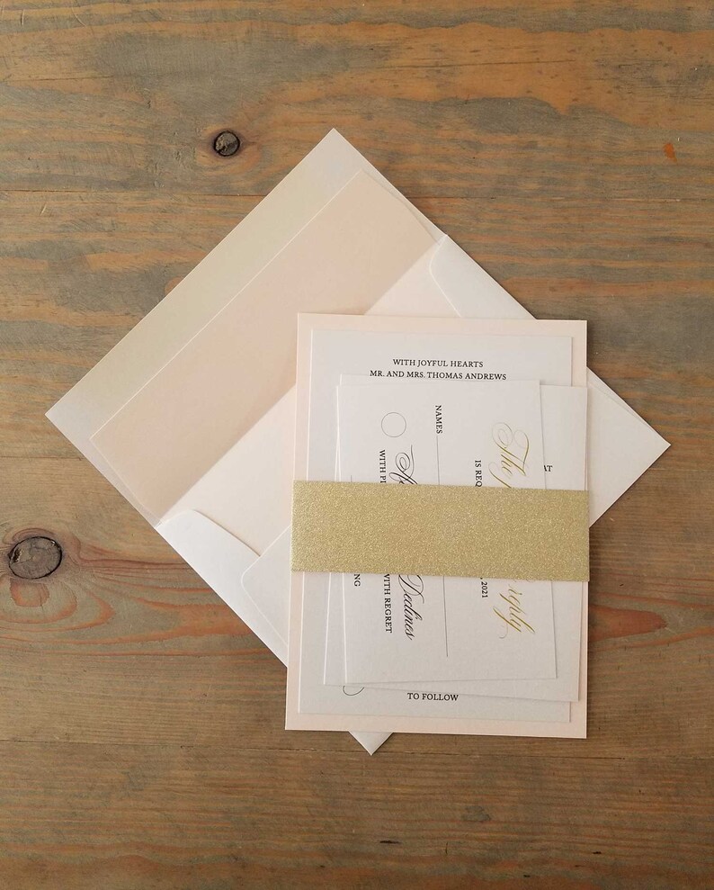 Wedding Invitation Set Printed Wedding Invites Elegant - Etsy