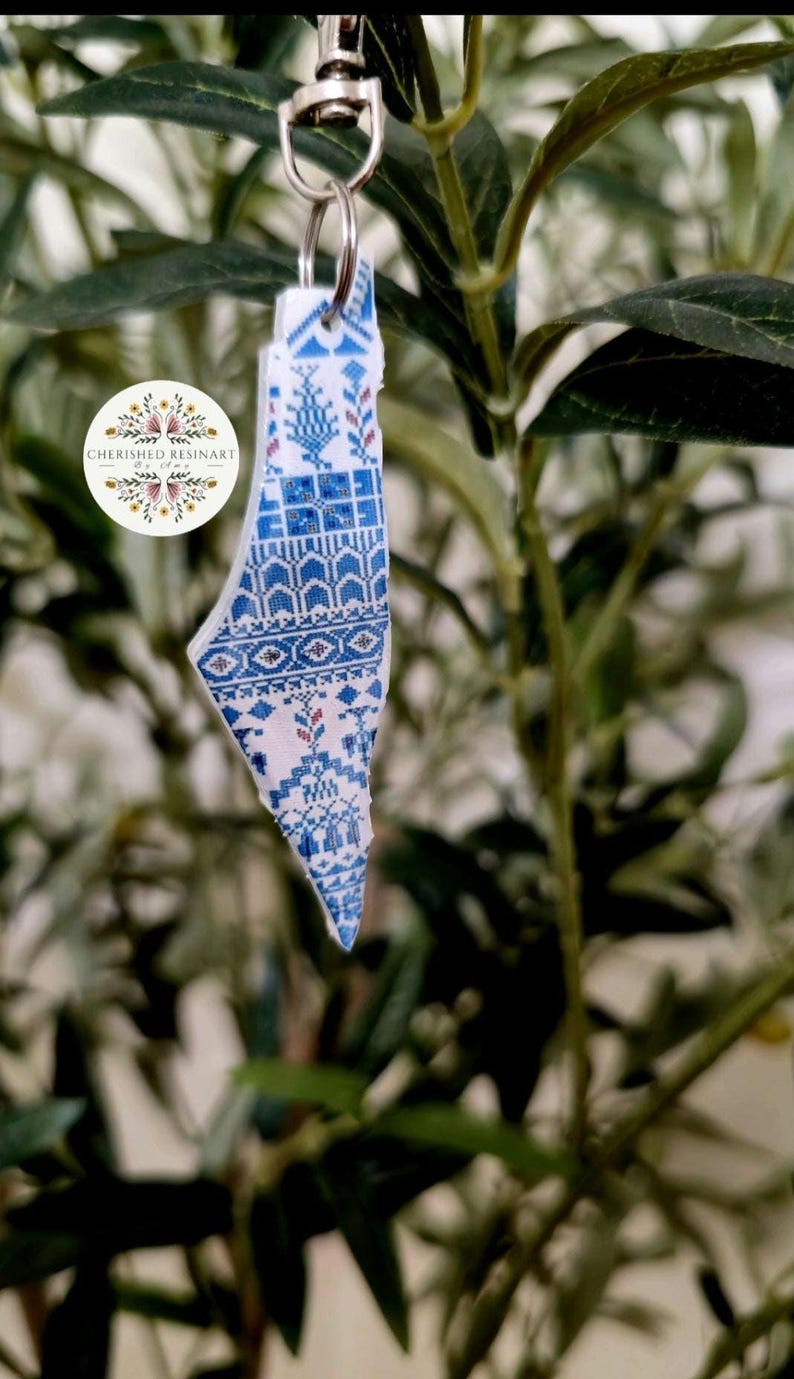 Handmade Resin Keychain Palestine Map Keychain Bag Tag Purse Tag ...