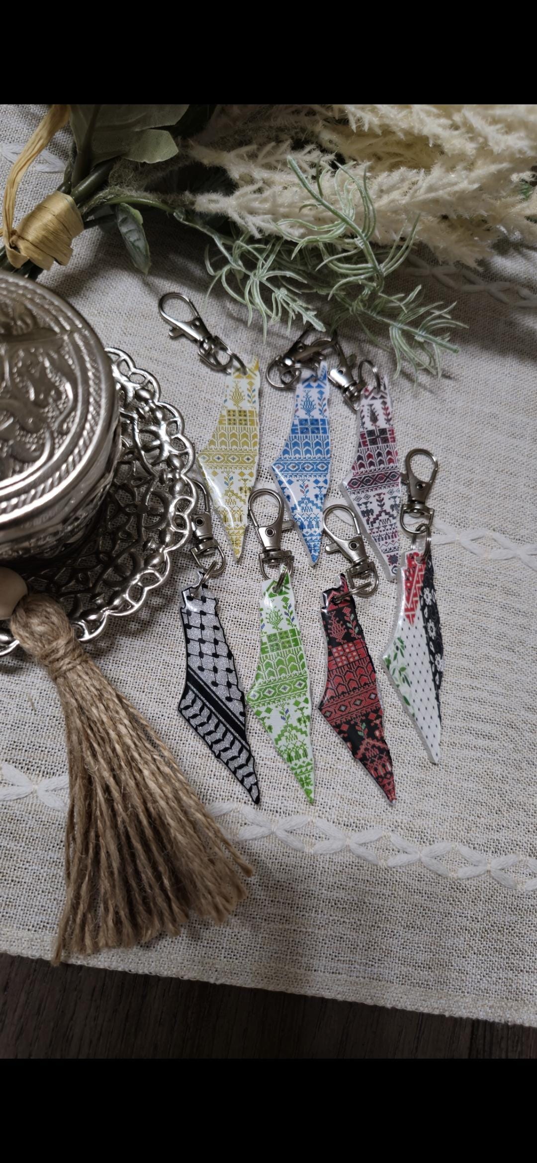 Handmade Resin Keychain Palestine Map Keychain Bag Tag Purse Tag ...