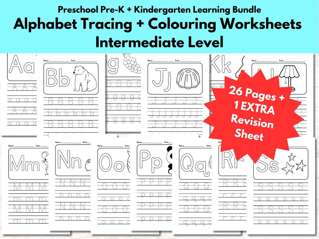 Pre-k, Preschool + Kindergarten Alphabet Tracing Worksheets | Upper ...