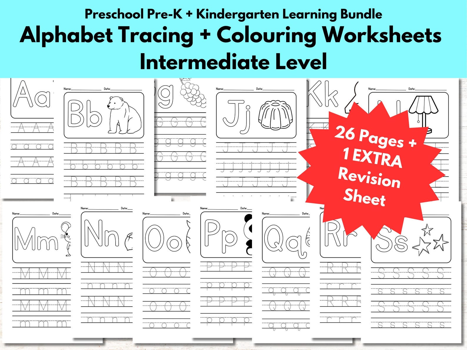 Pre-k, Preschool Kindergarten Alphabet Tracing Worksheets Upper ...