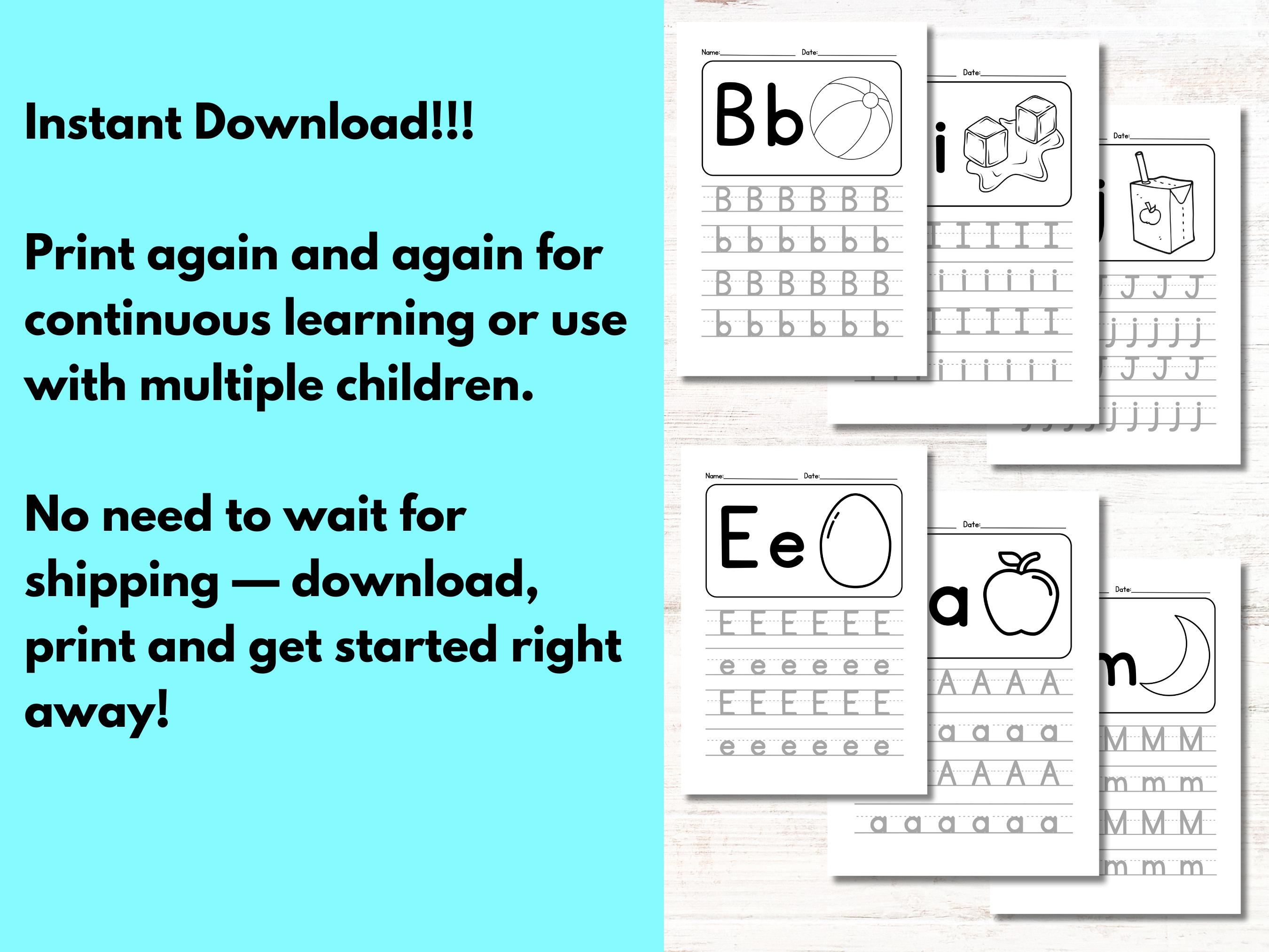 Preschool Pre-k Kindergarten Learning Bundle Alphabet Tracing ...