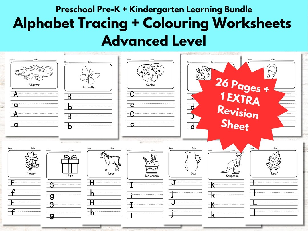 Advanced Alphabet Writing Worksheets | Instant Download Printable ...
