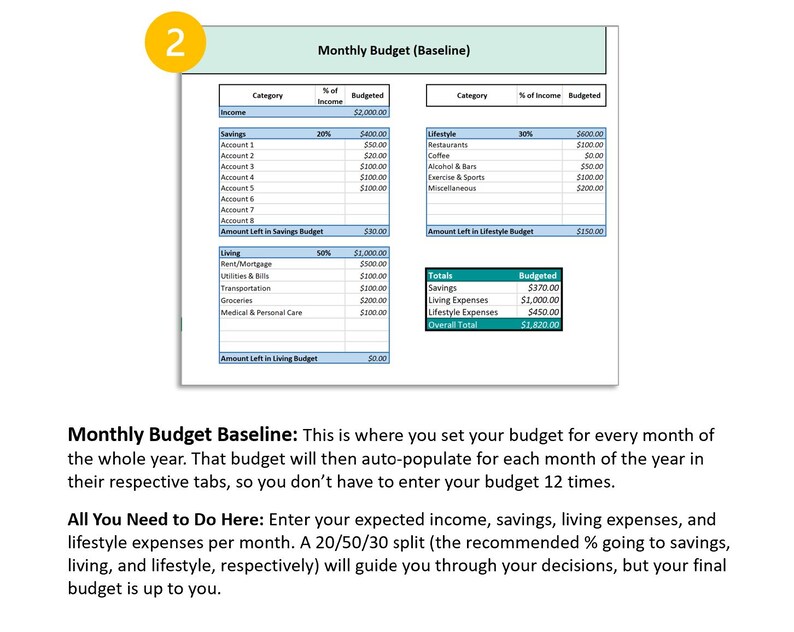 2025 Budget Template | Simple Excel Financial Tracker | Save Money by ...